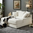 LUCKHAO Extra Wide Deep Seat Oversized Loveseat Chaise Lounge Sectional ...