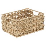DII Trapezoid Seagrass Metallic Basket, 12x12x7.5" Silver - Walmart.com