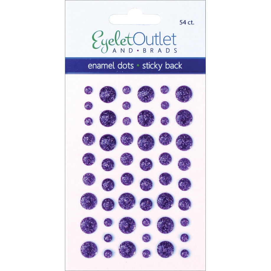 Eyelet Outlet Adhesive-Back Enamel Dots 54/Pkg-Glitter Violet - Walmart.com