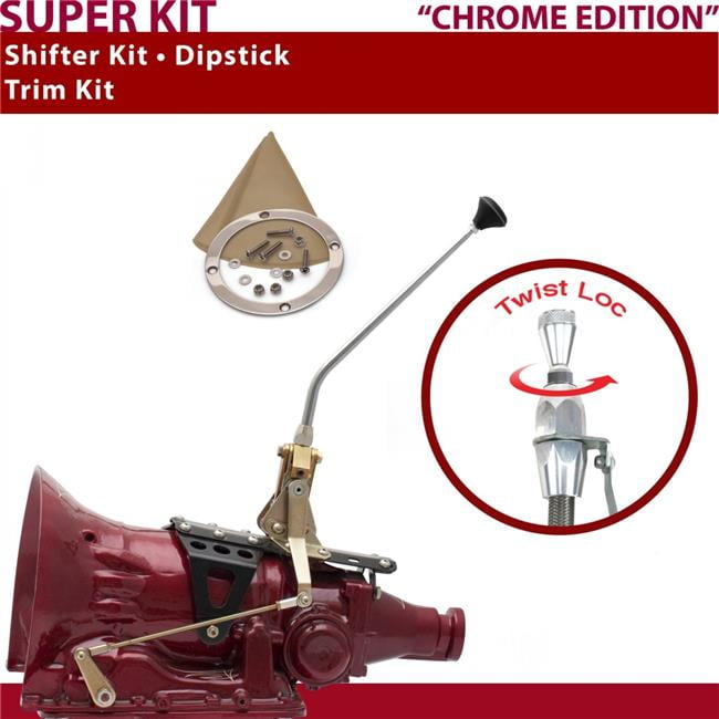 American Shifter FMX Shifter Kit Chrome 12 in. Trim Kit Dipstick Push ...