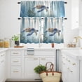 3 Piece Kitchen Curtains and Valances Set Ocean Turtle Cafe Curtains 24 ...