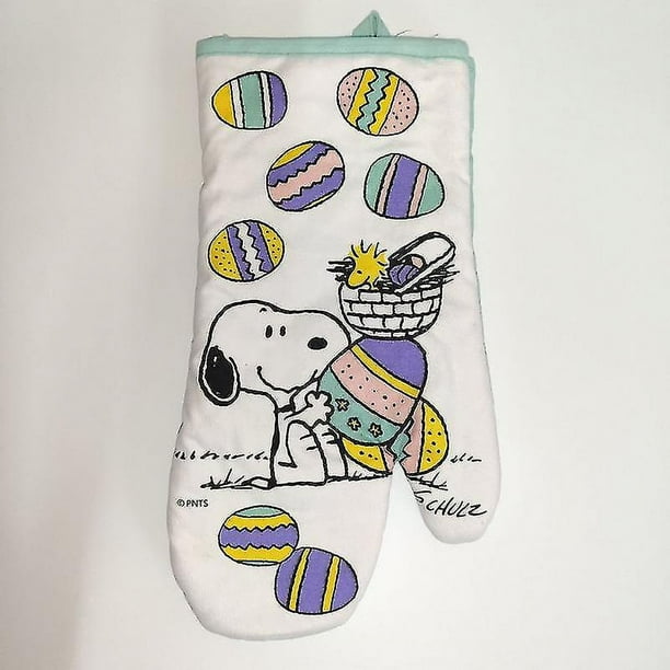 Snoopy Cartoon Anti-scalding Oven Gloves Mitts Kitchen Cotton Gloves ...
