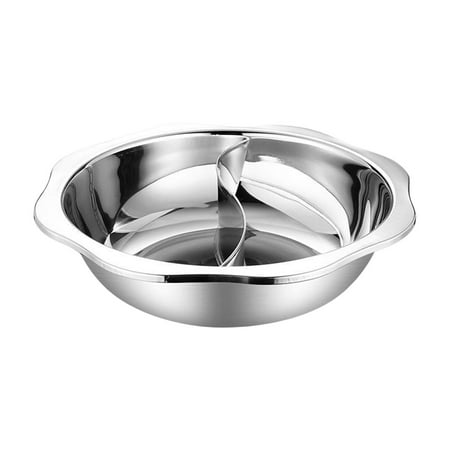 Stainless Steel Divided Hot Pot Two Soup Pot Mandarin Pot with Divider ...