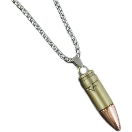FanShow Stainless Steel Gun Bullet Pendant Necklaces Submachine Gun ...
