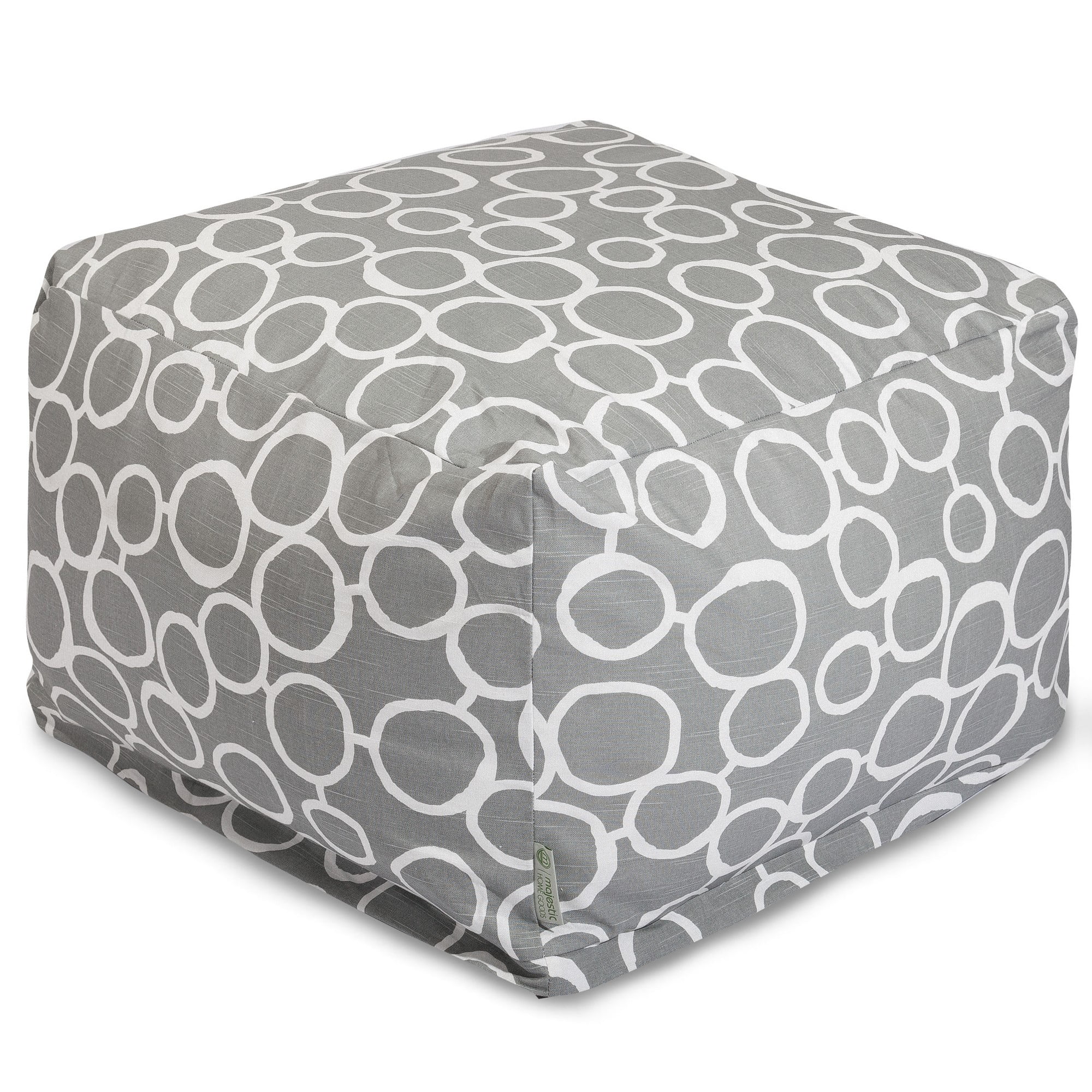 Majestic Home Goods Indoor Cotton Gray Fusion Ottoman Pouf - Walmart.com