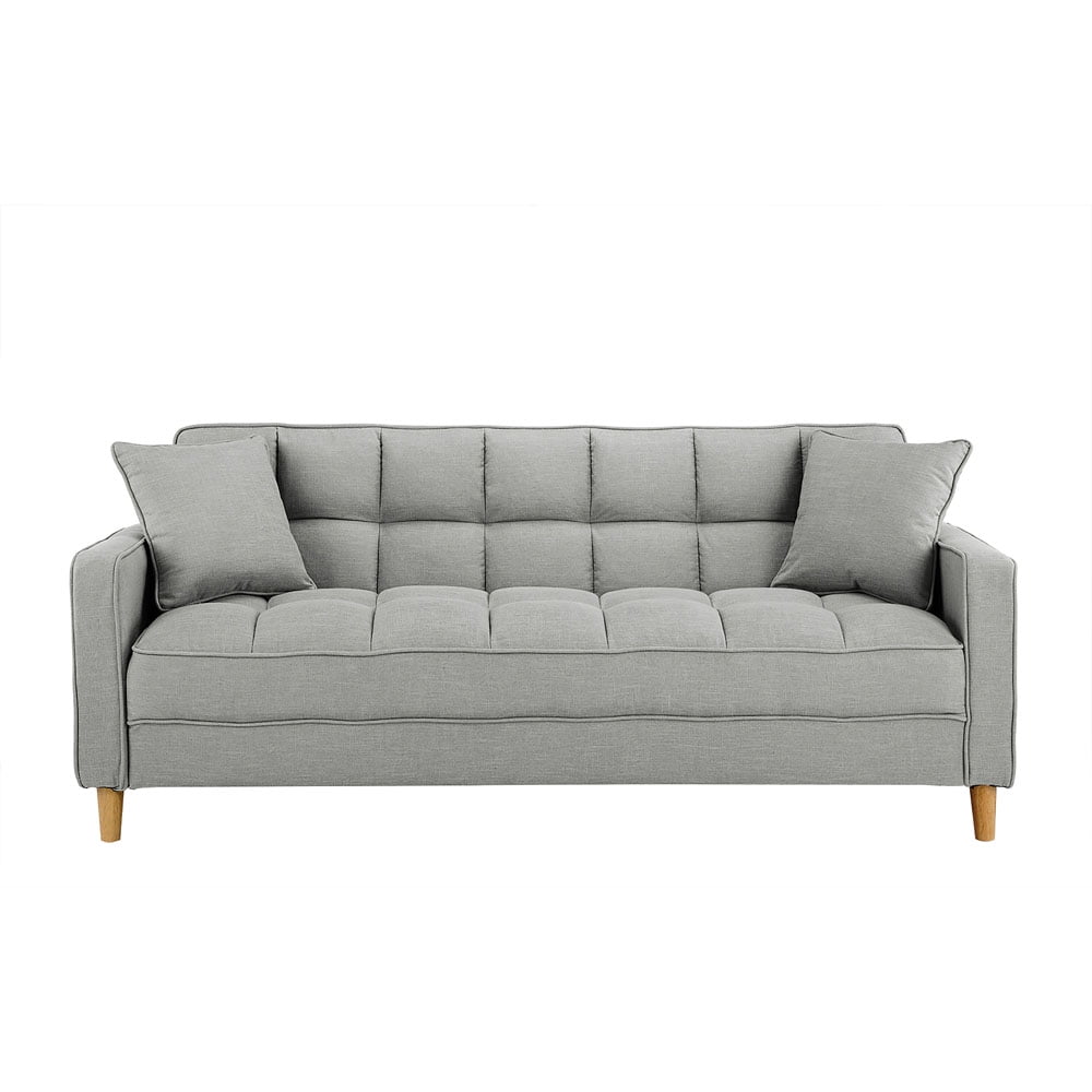Modern Tufted Small Space Living Room Sofa, Light Grey - Walmart.com