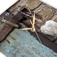 3drose, Wooden Heart Hanging on Old Barn Door, 10x10 Wall Clock ...