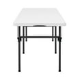 Mainstays White 8 Foot Easy Fold Folding Plastic Table, Heavy Duty ...