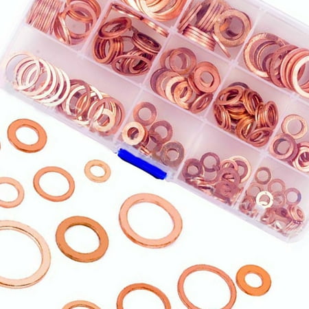 facefd 280pcs Solid Copper O Shape gaskets Ring Washer Flat Ring Sump ...