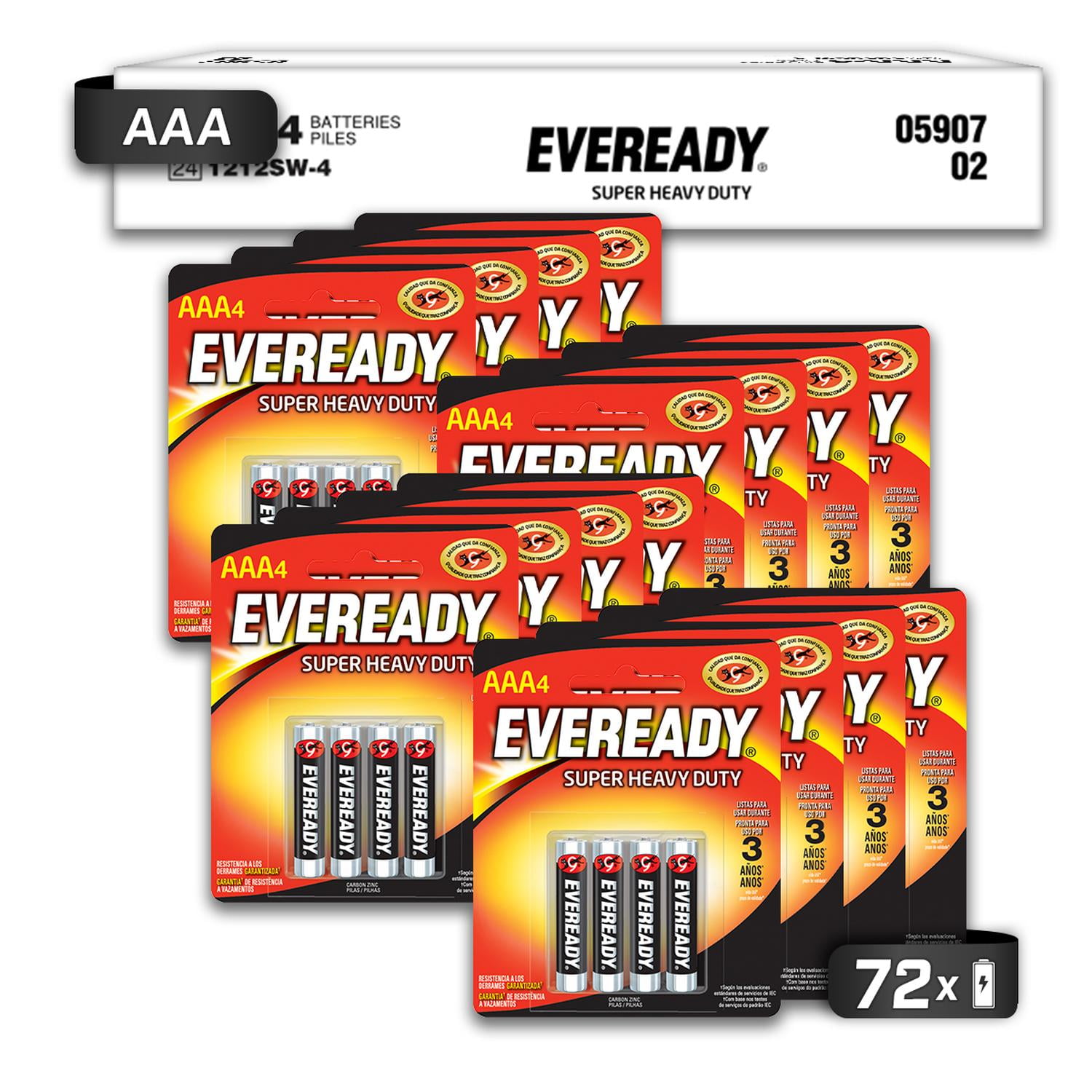 Pila Eveready Carbon Zinc AAA Blister 72 Unidades 1.5v | Bodega Aurrera ...
