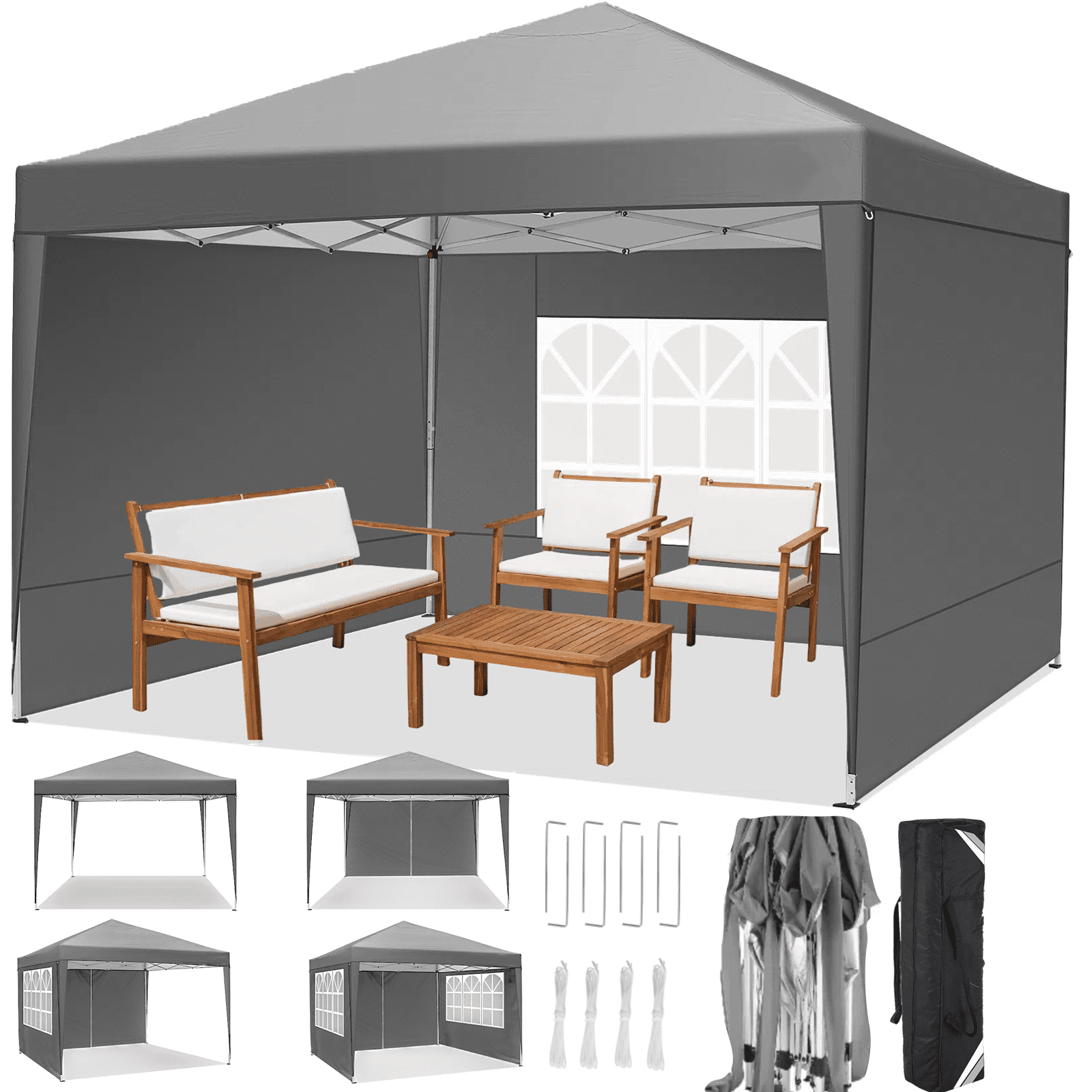 Click here for Cobizi 10x10 Pop Up Canopy With Sidewalls Waterpro... prices