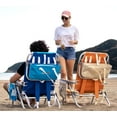SUNNYFEEL Extra Wide Low Beach Chair 5 Position Lay Flat 500 LBS Heavy ...