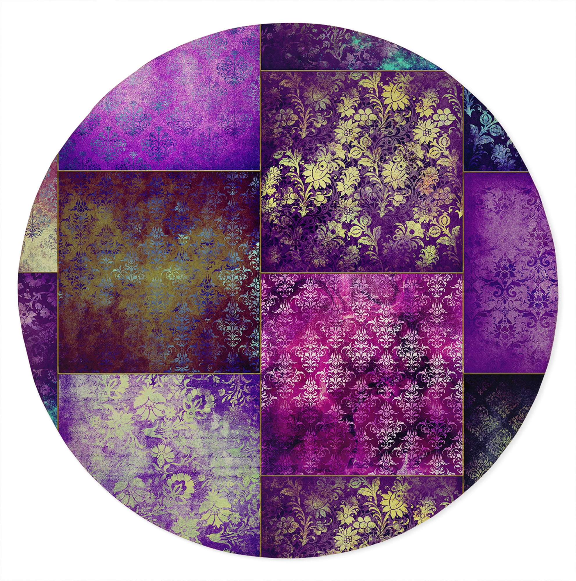 Eclectic Bohemian Patchwork Purple Indoor Floor Mat by Kavka Designs ...