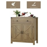 Homfa Rustic Brown Kitchen Buffet Sideboard with Drawer Adjustable ...