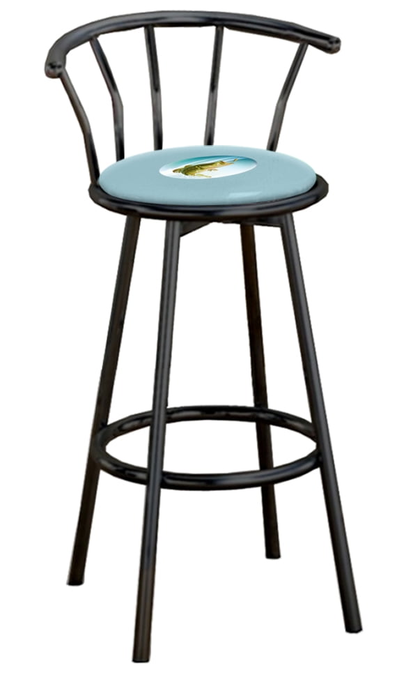 The Furniture King Bar Stool 29" Tall Black Metal Finish with an Animal ...