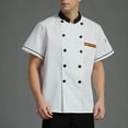 Chef Shirt and Apron Set, Unisex Chef Coat Jacket Short Sleeve Uniform ...
