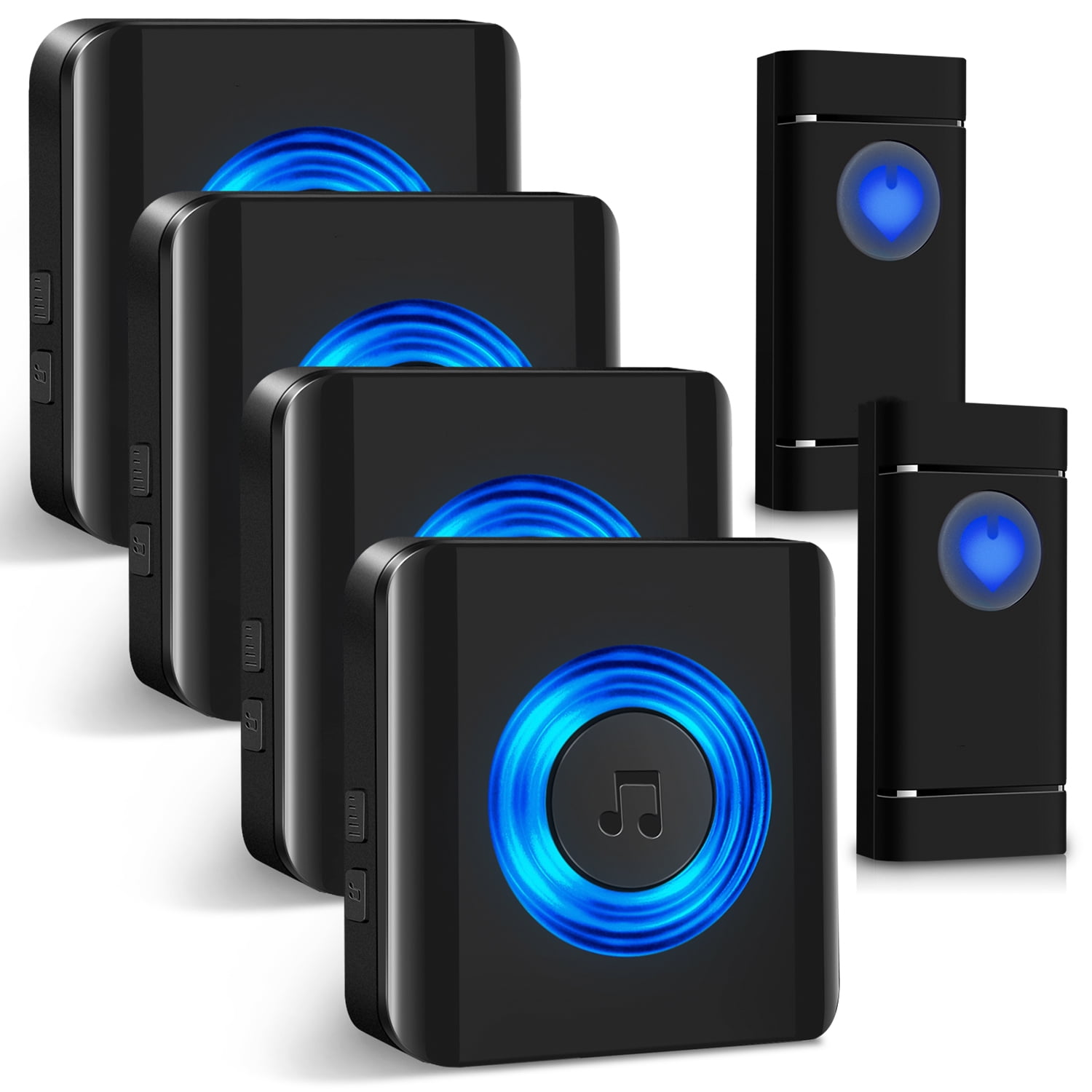 Bitiwend Electric Wireless Doorbell, Plug-in, 2 Transmitter and 4 ...