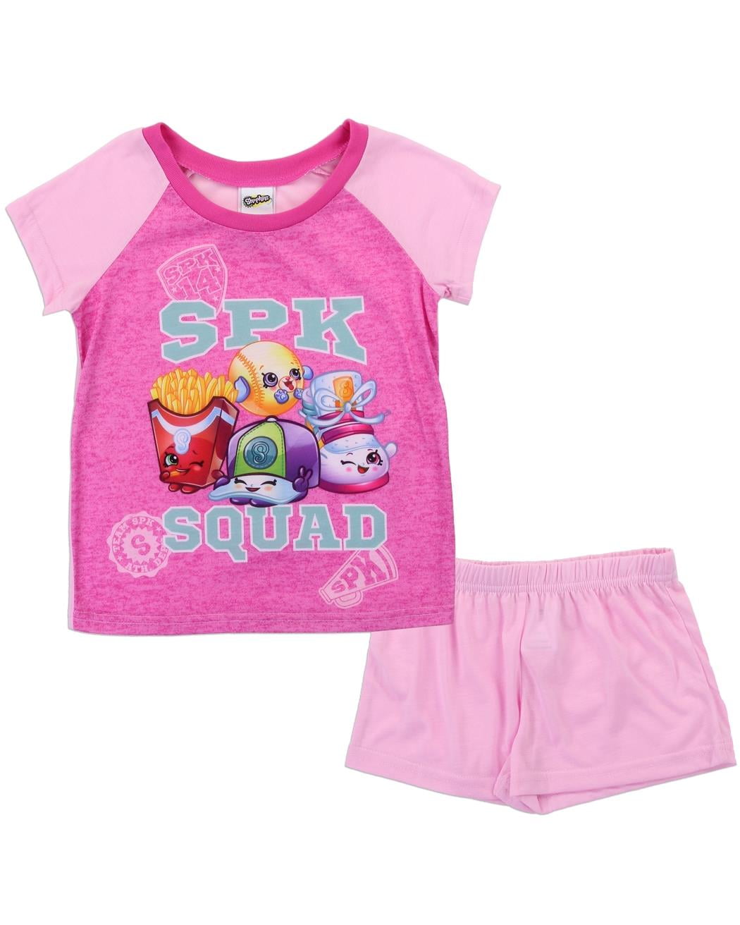 Girls Pajamas Short Set Sneaky Wedge Baseball Cap SPK Squad - Walmart.com