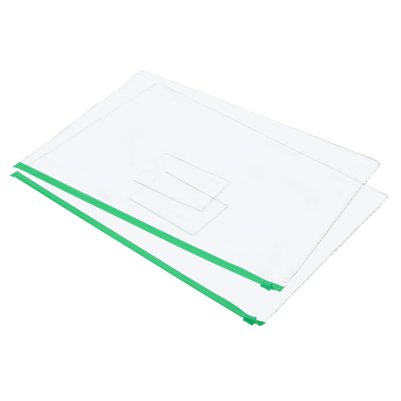 Uxcell A4 Clear Bill Document Pocket Zipper Envelope File Bags, Green ...