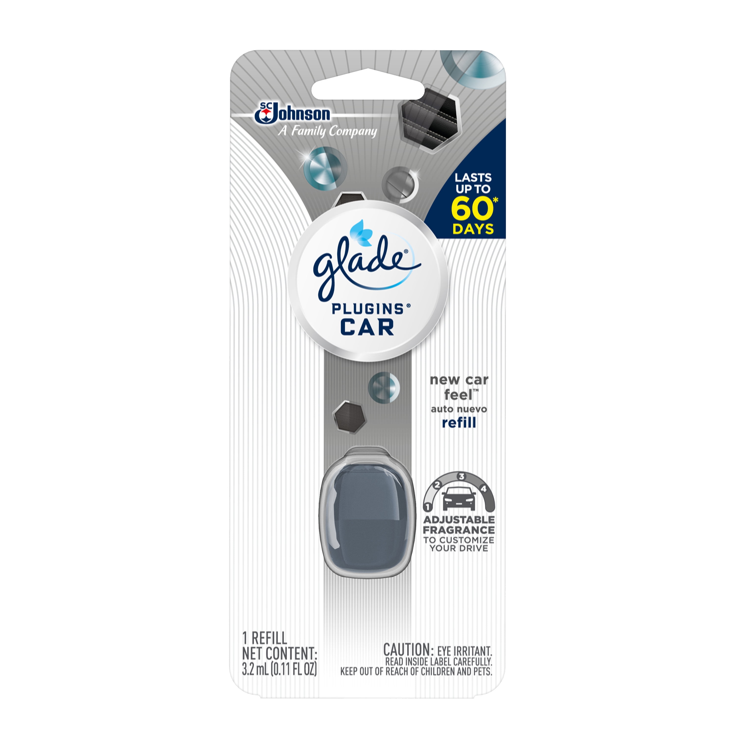 Glade New Car Feel, 0.11 fl oz Total, Air Freshener, Refill 1 Count ...