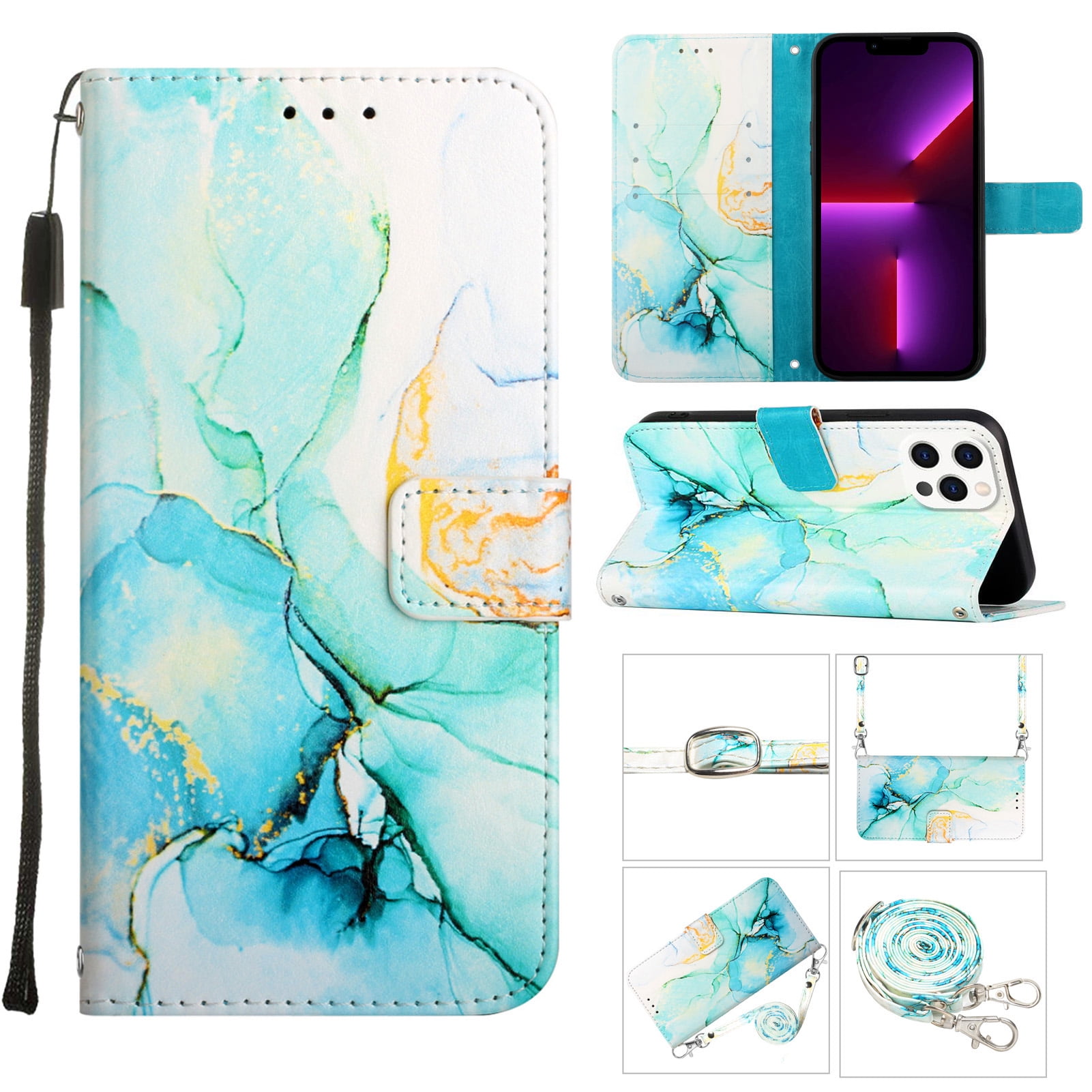 Allytech Compatible with iPhone 14 Pro Max Wallet Case, Marble Series ...