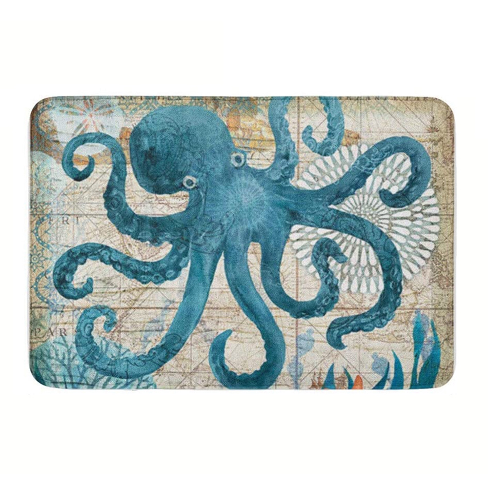 Pluoda Bath Mats for Bathroom, Bathroom Mats Rugs No Silp, Sea Theme ...