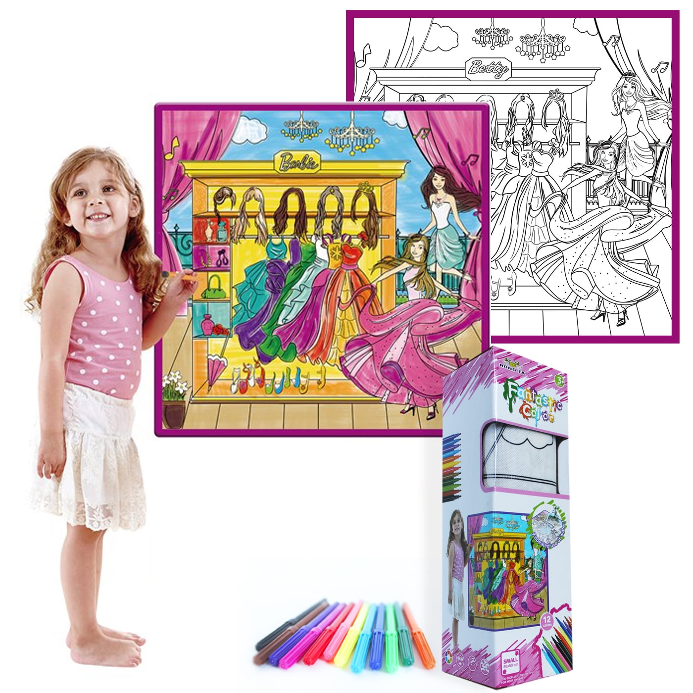 Fantastic Color Washable Coloring Mat - Girl's World - Walmart.com