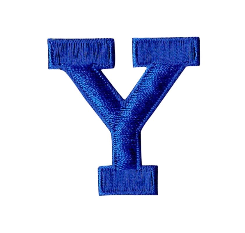 Alphabet Letter - Y - Color Royal Blue - 2" Block Style - Iron On ...