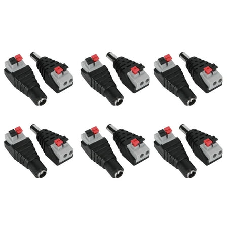 Fdit DC Female Connector,10 Pairs 12V Male and Female DC Power Plug ...