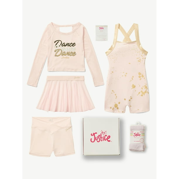 Justice Girls Gift Box - 7 Piece Dance Set Including Long Sleeve T ...