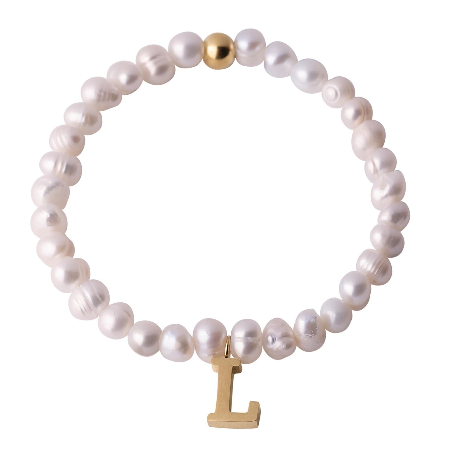 Pulseras Mujer de Perlas con Iniciales Oro 18k LuckyLy, Modelo Galia ...