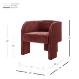 New Pacific Direct Matteo Velvet Accent Arm Chair in Dainty Maroon ...