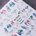 2 Pieces 5D Embossed Metal Dragon Claw Nail Wraps - 3D Silver Bat ...