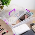 2 Layer Stackable Plastic Storage Box with Handle, Portable Organizer ...