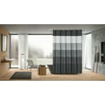 Waffle Weave Ombre Stripe Fabric Shower Curtain With 12 Hooks Black 72