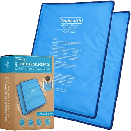 TruHealth Extra Large Ice Pack for Injury (2-Pack) - Hot & Cold Gel Ice ...