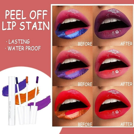 Peel Off Lip Stain Kit Long Lasting Waterproof Lip Tint For Girls Women ...