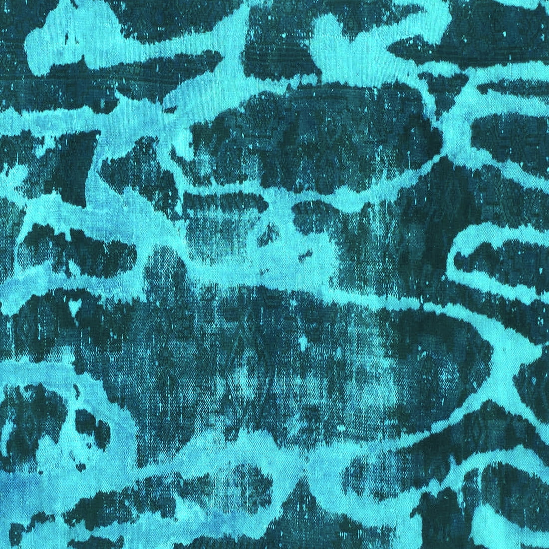 Ahgly Company Indoor Square Abstract Turquoise Blue Modern Area Rugs, 4 ...