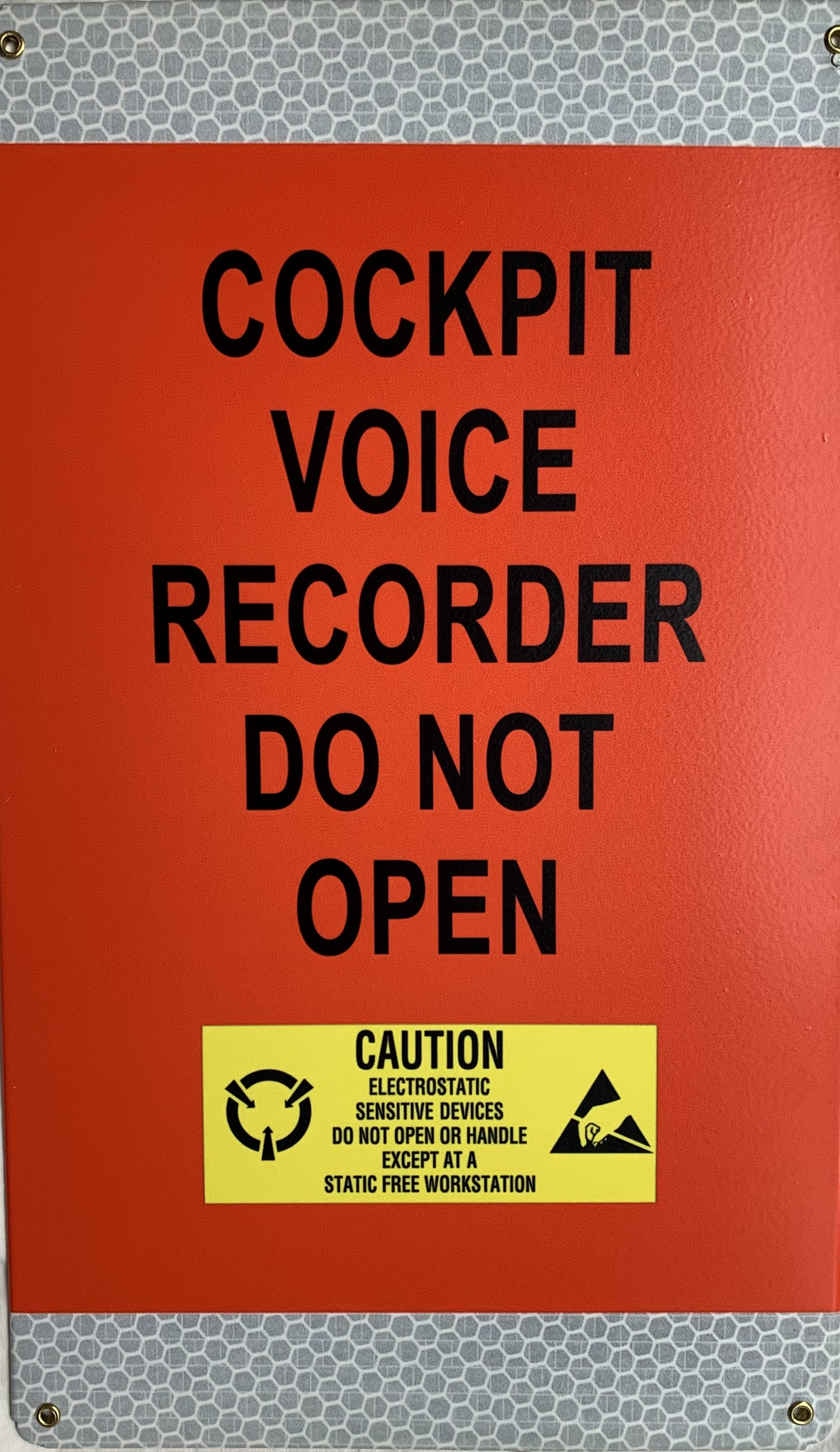 Aircraft "Cockpit Voice Recorder" Metal Sign, Aviation, Airliners Plane ...