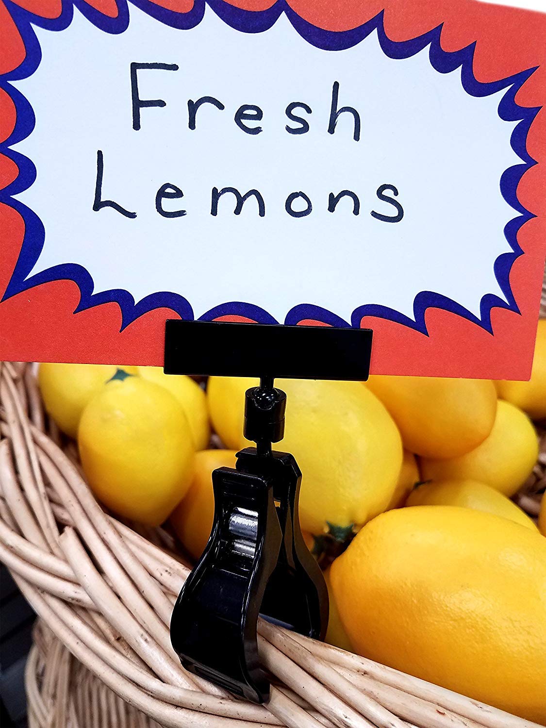 Black Rotating Swivel Clip Sign Holder for Surfaces up to 1" Thick ...