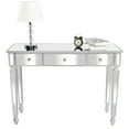 Ktaxon 3-Drawer Mirrored Makeup Table - Mirrored Console Desk Glass ...