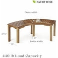 Acacia Wood Outdoor Curved Bench for Fire Pit Seating – 6-Foot Backless ...