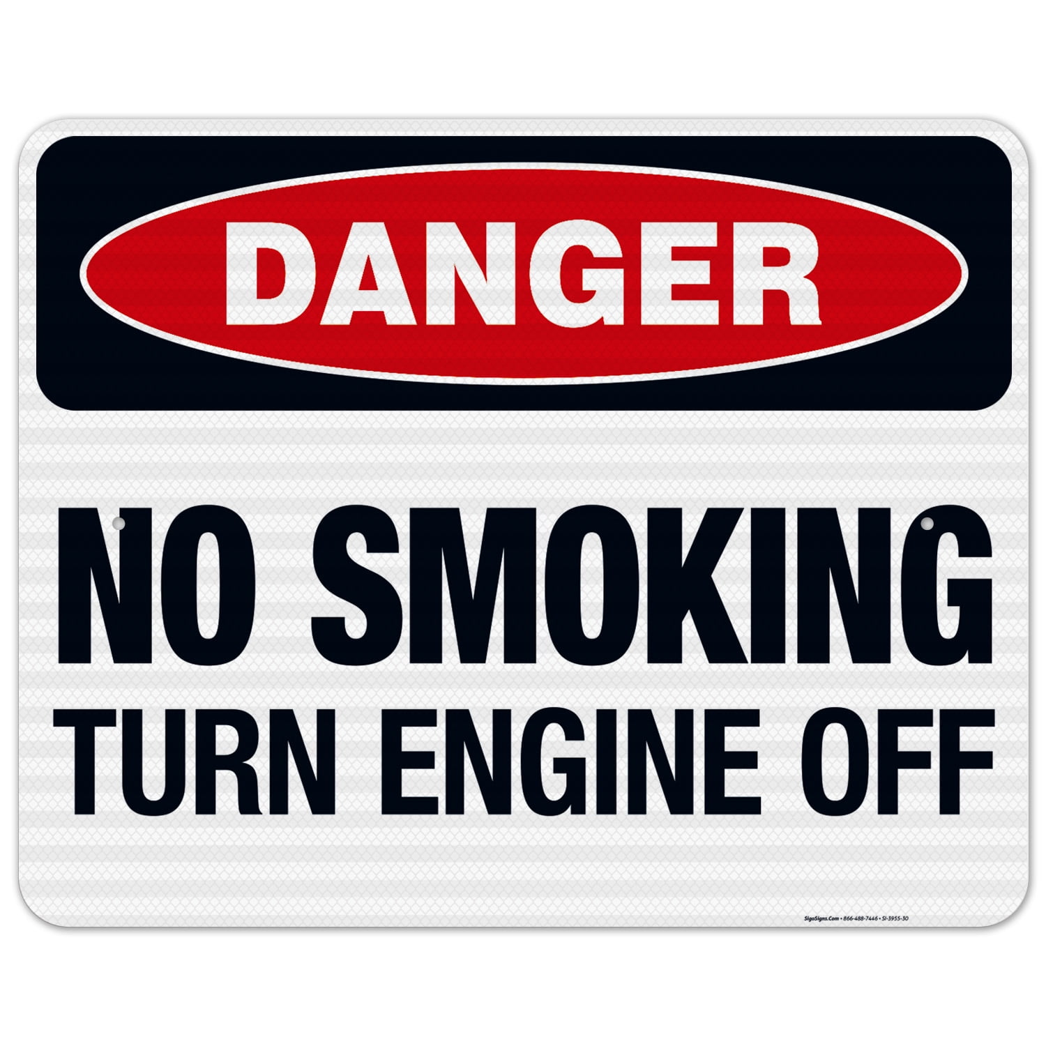 Danger No Smoking Turn Engine Off Sign, OSHA Danger Sign, 24x30 ...