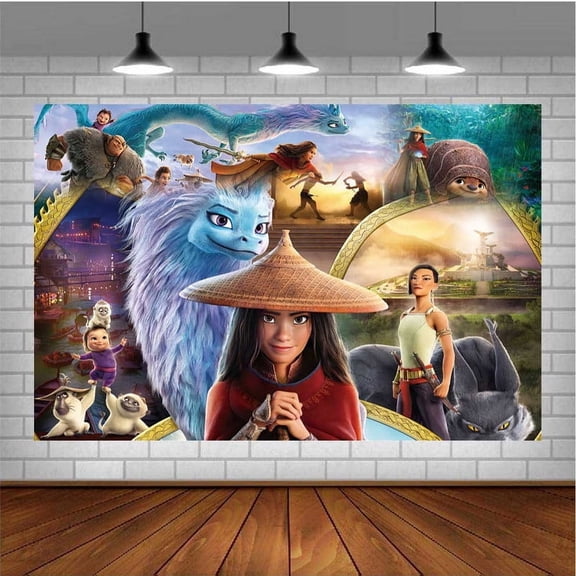 Raya and the Last Dragon Backdrop Banner Party Supplies Poster Movie ...