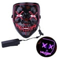 Gustave Halloween LED Glow Mask + AA Battery 4 Lighting Modes Scary EL ...