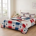 King Quilt Bedding Set Independence Day Flag Star on Cotton Breathable ...