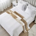 Brown Patchwork Bed Runner Twin Size Modern Abstract Light Brown ...
