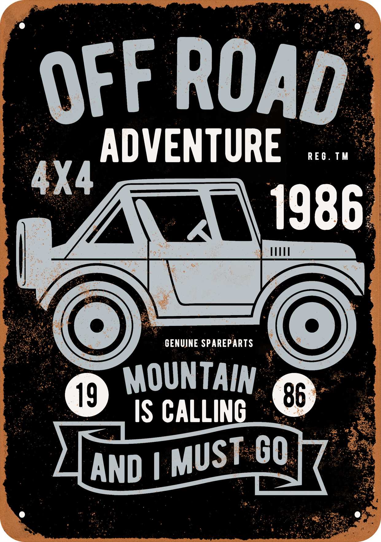 7 x 10 METAL SIGN - Off Road Adventure 4x4 (Dark Background) - Vintage ...