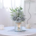 Faux Flowers with Vase,Artificial Silk Roses in Vase, Fake Plant ...