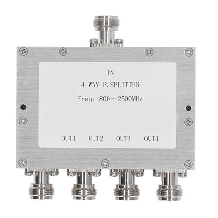 4 Way Power Splitter, 4 Way RF Power Divider Non Dead Spot 800~2500MHz ...